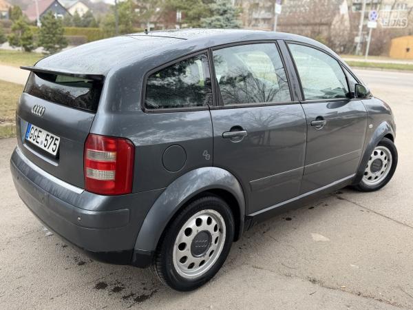 Pelēks Audi A2 2002 Kauņa, ar dzinēja tilpumu 1.40 L un nobraukumu 316 tūkst. km par 1350 €, foto 5 vietnē AUTOMOTO.COM.LV
