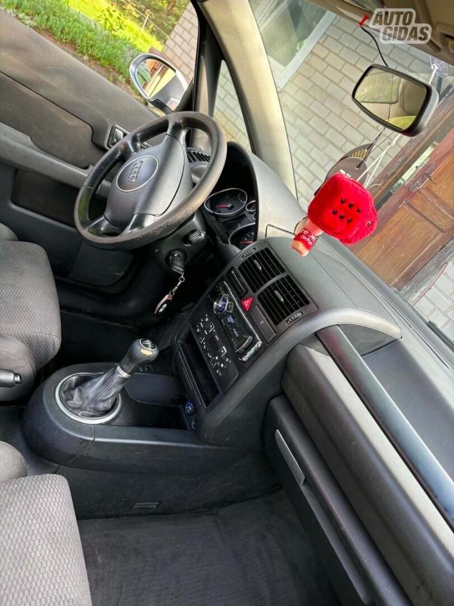 Grey Audi A2 2003 in Alytus, with an engine capacity of 1.40 L and mileage of 330 thousand km for 820 €, photo 11 on AUTOMOTO.COM.LV