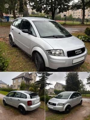 Pelēks Audi A2 2003 Jonava, ar dzinēja tilpumu 1.42 L un nobraukumu 328 tūkst. km par 1500 €, foto  vietnē AUTOMOTO.COM.LV