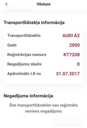 Audi A2 2000 Jēkabpils, ar dzinēja tilpumu 1.40 L un nobraukumu 280 tūkst. km par 2350 €, foto 18 vietnē AUTOMOTO.COM.LV