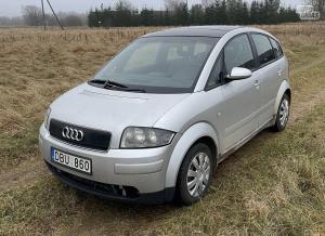 Audi A2 2001 Utena, ar dzinēja tilpumu 1.40 L un nobraukumu 325 tūkst. km par 1250 €, foto  vietnē AUTOMOTO.COM.LV
