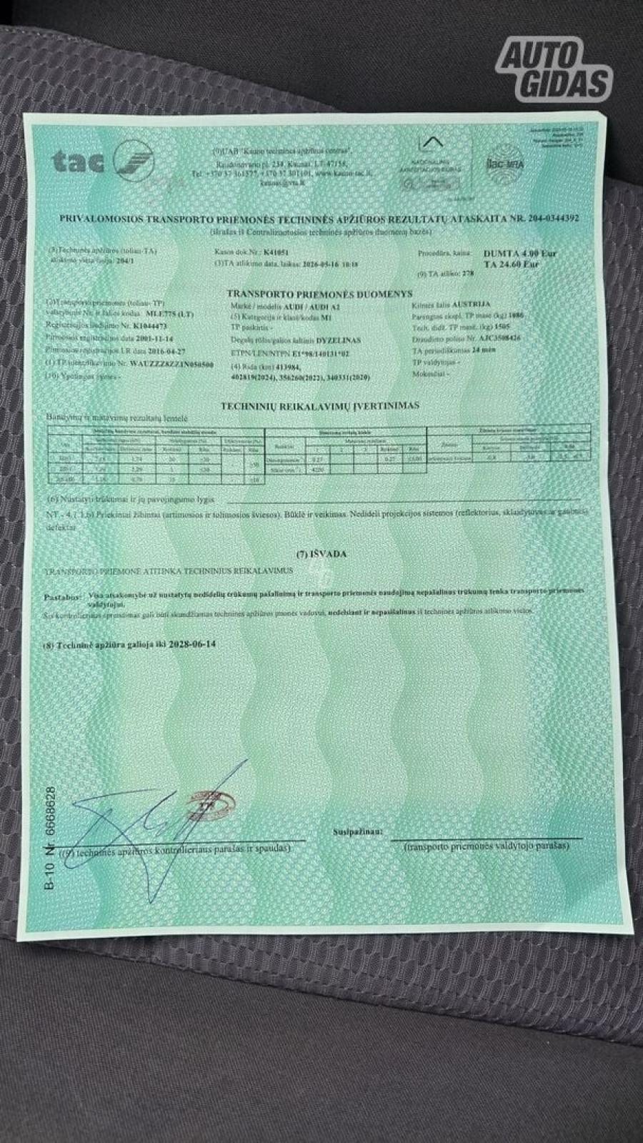 Ауди А2 2001 в Каунас, объемом двигателя 1.40 л и пробегом 412 тыс. км за 1400 €, фото 57 на AUTOMOTO.COM.LV