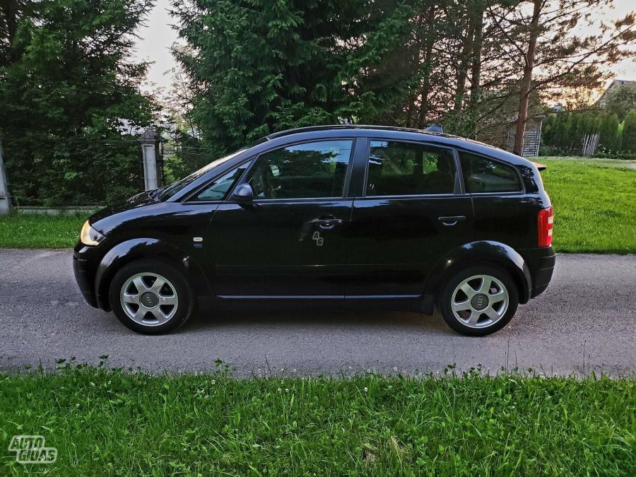Audi A2 2002 in Mazeikiai, with an engine capacity of 1.40 L and mileage of 321 thousand km for 1550 €, photo 9 on AUTOMOTO.COM.LV