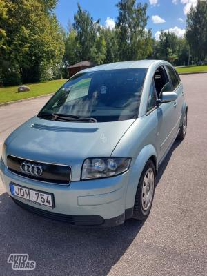 Audi A2 2002 Viļņa, ar dzinēja tilpumu 1.40 L un nobraukumu 283 tūkst. km par 1450 €, foto  vietnē AUTOMOTO.COM.LV