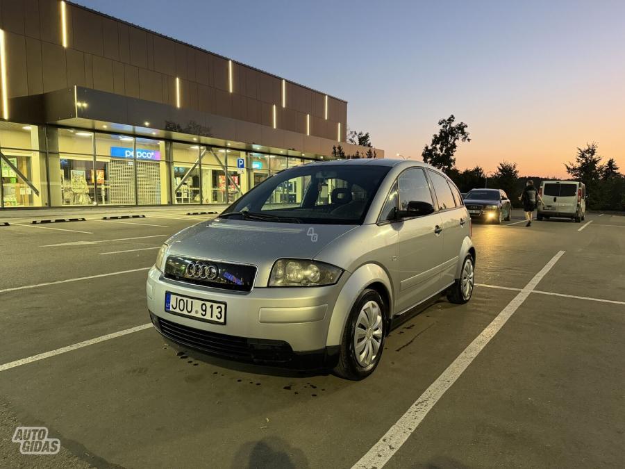 Audi A2 2002 Kauņa, ar dzinēja tilpumu 1.40 L un nobraukumu 330 tūkst. km par 950 €, foto 1 vietnē AUTOMOTO.COM.LV
