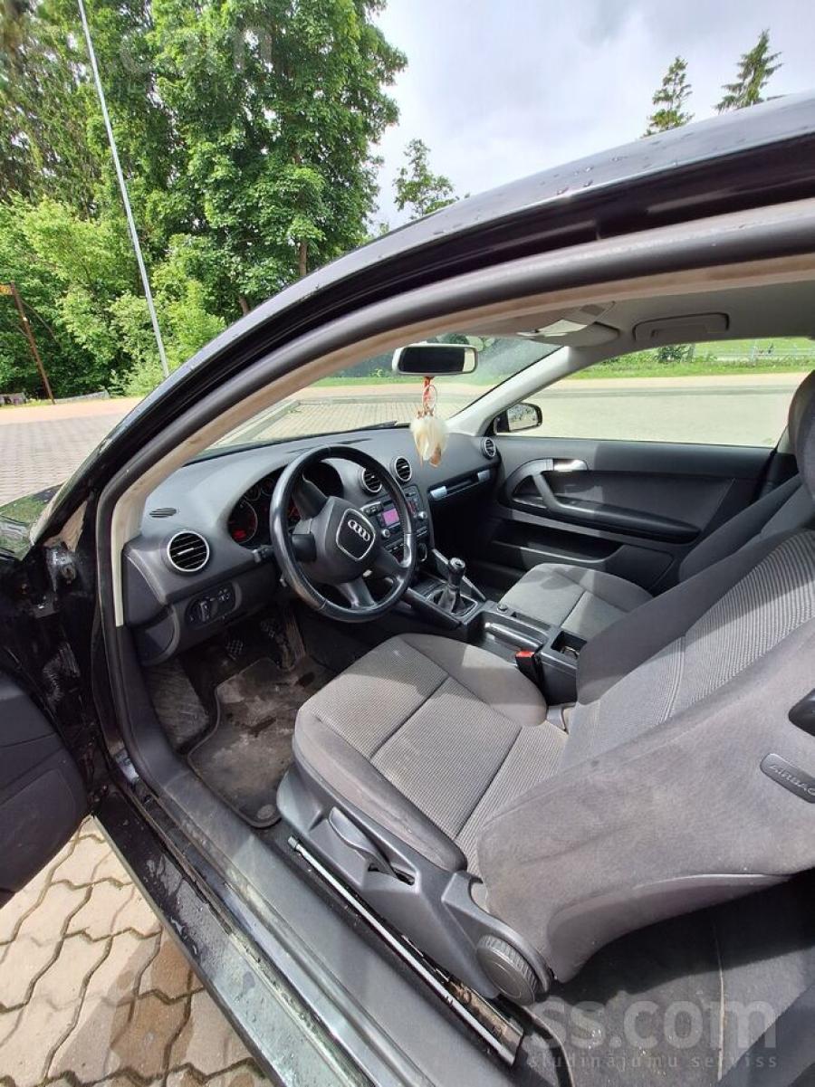 Black Audi A3 2007 in Saldus, with an engine capacity of 1.90 L and mileage of 317 thousand km for 2100 €, photo 1 on AUTOMOTO.COM.LV