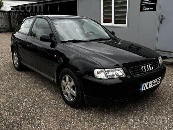 Black Audi A3 1998 in Daugavpils, with an engine capacity of 1.80 L and mileage of 0 thousand km for 890 €, photo 1 on AUTOMOTO.COM.LV
