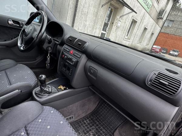 Black Audi A3 1998 in Daugavpils, with an engine capacity of 1.80 L and mileage of 0 thousand km for 890 €, photo 7 on AUTOMOTO.COM.LV