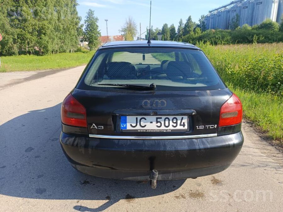 Черный Ауди А3 2000 в Айзкраукле, объемом двигателя 1.90 л и пробегом 456 тыс. км за 1200 €, фото 3 на AUTOMOTO.COM.LV