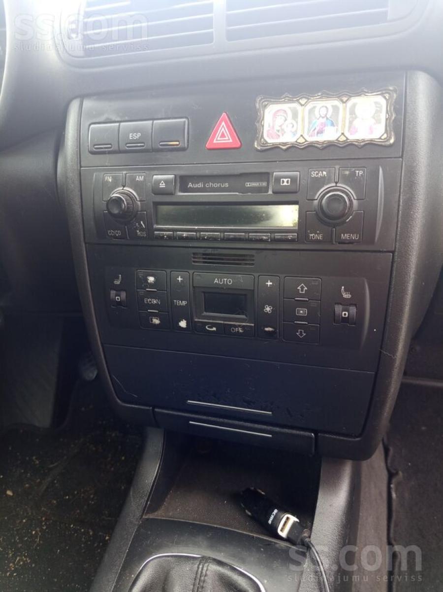 Black Audi A3 2002 in Riga, with an engine capacity of 1.90 L and mileage of 290 thousand km for 1300 €, photo 8 on AUTOMOTO.COM.LV