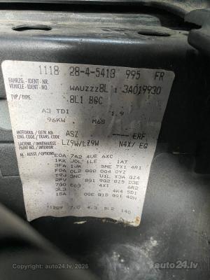 Melns Audi A3 2002 Tallina, ar dzinēja tilpumu 1.90 L un nobraukumu 323 tūkst. km par 3200 €, foto 12 vietnē AUTOMOTO.COM.LV