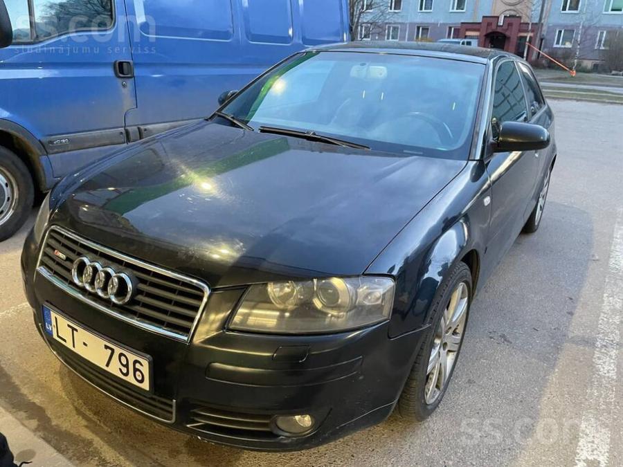 Black Audi A3 2003 in Riga, with an engine capacity of 2.00 L and mileage of 400 thousand km for 1600 €, photo 1 on AUTOMOTO.COM.LV