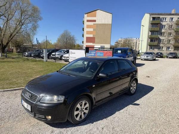 Black Audi A3 2004 in Ventspils, with an engine capacity of 2.00 L and mileage of 371 thousand km for 1590 €, photo 1 on AUTOMOTO.COM.LV