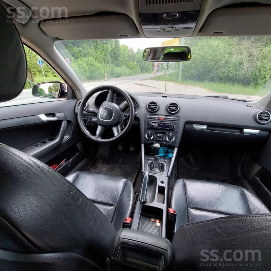 Black Audi A3 2005 in Tukums, with an engine capacity of 2.00 L and mileage of 358 thousand km for 1850 €, photo 5 on AUTOMOTO.COM.LV