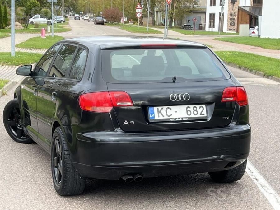 Black Audi A3 2005 in Jelgava, with an engine capacity of 2.00 L and mileage of 308 thousand km for 1750 €, photo 7 on AUTOMOTO.COM.LV
