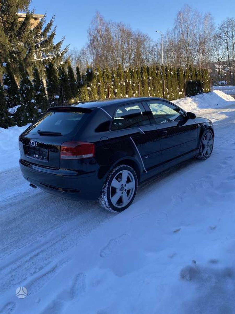 Black Audi A3 2006 in Vilnius, with an engine capacity of 2.00 L and mileage of 223 thousand km for 3450 €, photo 6 on AUTOMOTO.COM.LV