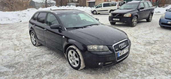 Black Audi A3 2006 in Klaipeda, with an engine capacity of 1.97 L and mileage of 323 thousand km for 3000 €, photo 1 on AUTOMOTO.COM.LV