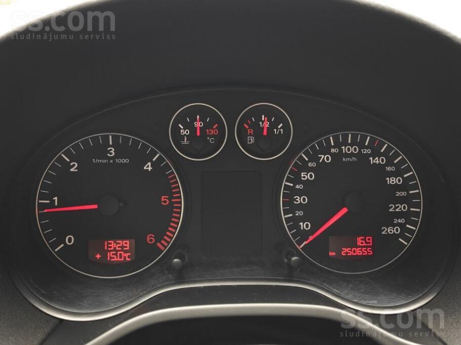 Black Audi A3 2006 in Riga, with an engine capacity of 2.00 L and mileage of 251 thousand km for 2700 €, photo 5 on AUTOMOTO.COM.LV
