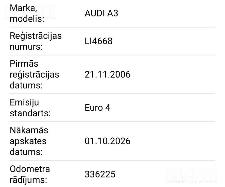 Melns Audi A3 2006 Rīga, ar dzinēja tilpumu 1.90 L un nobraukumu 340 tūkst. km par 2490 €, foto 13 vietnē AUTOMOTO.COM.LV