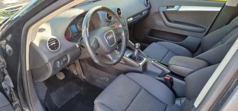 Black Audi A3 2006 in Valmiera, with an engine capacity of 2.00 L and mileage of 241 thousand km for 2700 €, photo 10 on AUTOMOTO.COM.LV