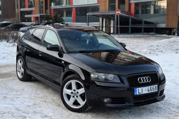 Black Audi A3 2006 in Riga, with an engine capacity of 1.90 L and mileage of 340 thousand km for 2490 €, photo 1 on AUTOMOTO.COM.LV