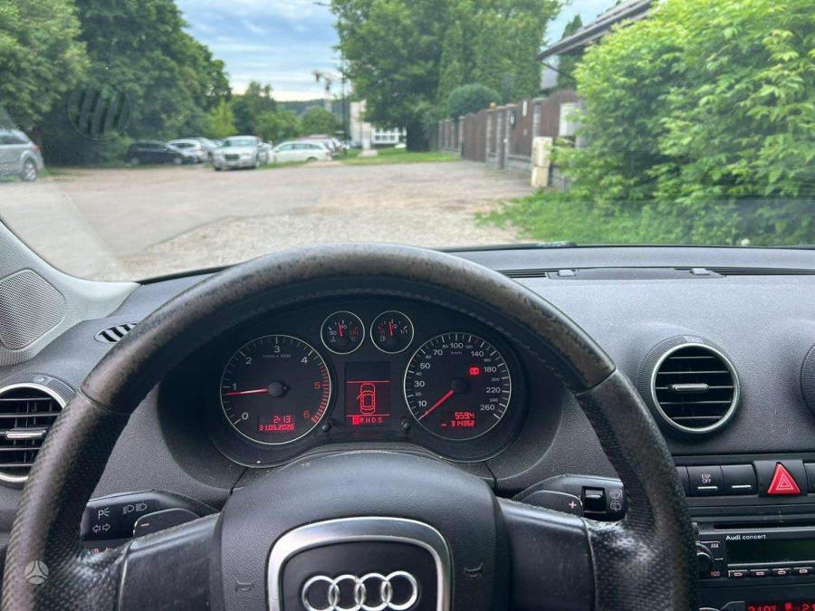 Black Audi A3 2006 in Vilnius, with an engine capacity of 1.97 L and mileage of 314 thousand km for 1900 €, photo 6 on AUTOMOTO.COM.LV