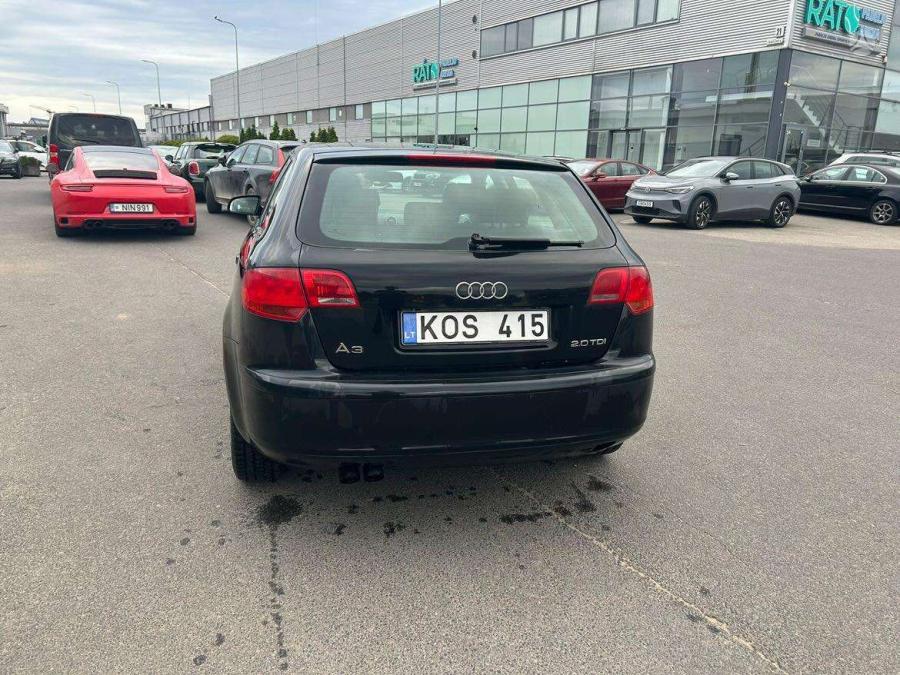 Black Audi A3 2006 in Vilnius, with an engine capacity of 1.97 L and mileage of 314 thousand km for 1900 €, photo 8 on AUTOMOTO.COM.LV