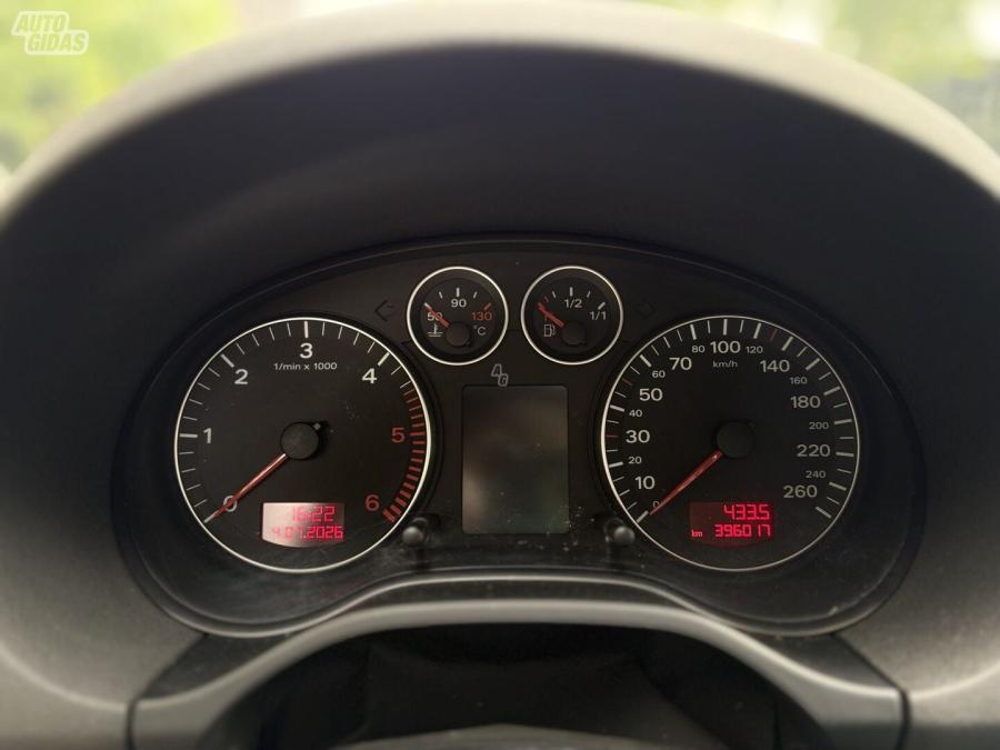 Black Audi A3 2006 in Vilnius, with an engine capacity of 2.00 L and mileage of 396 thousand km for 1500 €, photo 13 on AUTOMOTO.COM.LV