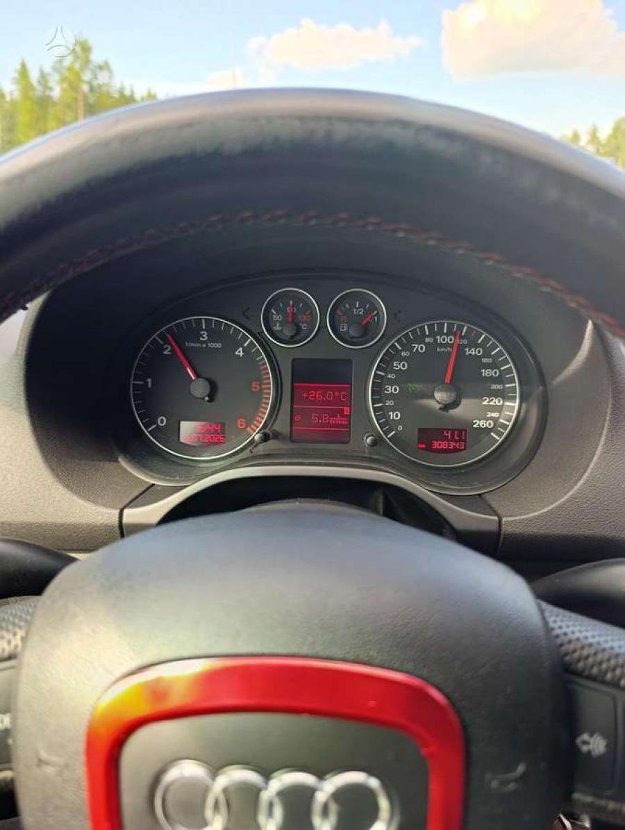 Black Audi A3 2006 in Vilnius, with an engine capacity of 1.97 L and mileage of 308 thousand km for 5200 €, photo 9 on AUTOMOTO.COM.LV