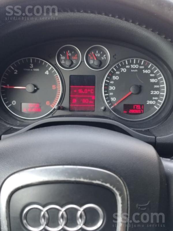 Black Audi A3 2006 in Valmiera, with an engine capacity of 2.00 L and mileage of 281 thousand km for 2350 €, photo 8 on AUTOMOTO.COM.LV