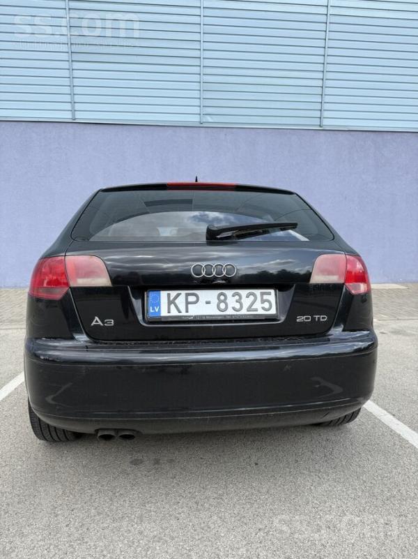Black Audi A3 2007 in Riga, with an engine capacity of 2.00 L and mileage of 324 thousand km for 2100 €, photo 4 on AUTOMOTO.COM.LV
