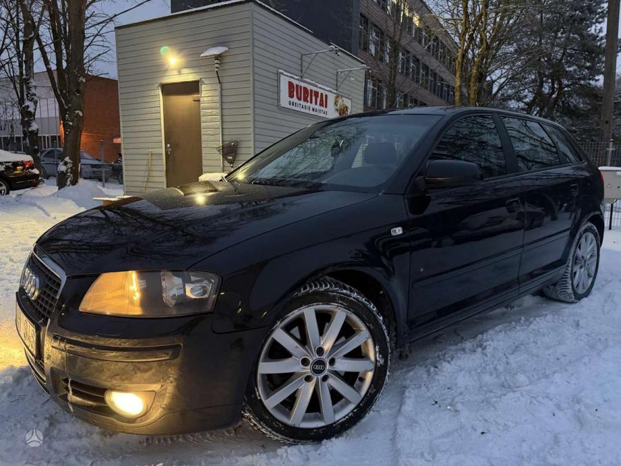 Black Audi A3 2007 in Kaunas, with an engine capacity of 1.97 L and mileage of 315 thousand km for 3450 €, photo 1 on AUTOMOTO.COM.LV
