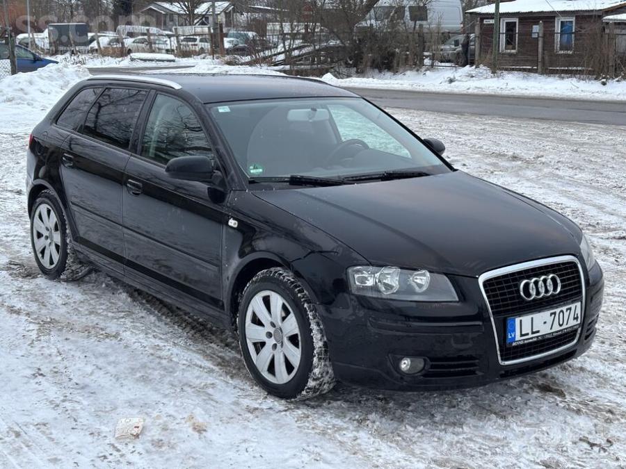 Black Audi A3 2007 in Riga, with an engine capacity of 2.00 L and mileage of 272 thousand km for 2900 €, photo 2 on AUTOMOTO.COM.LV