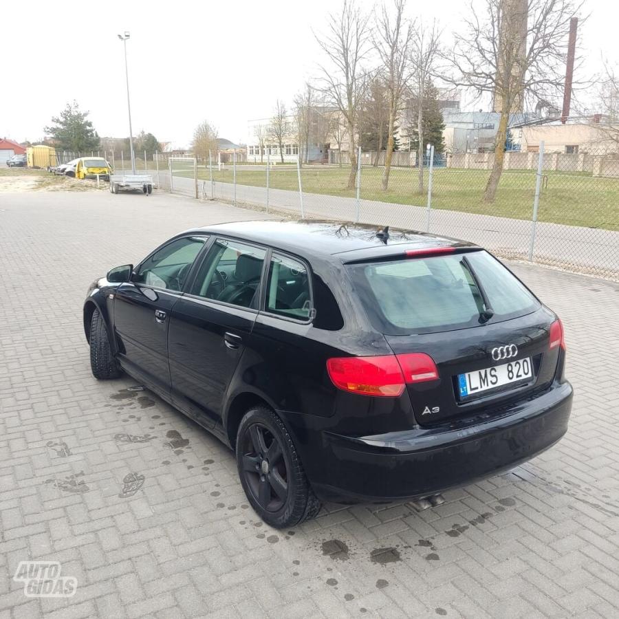Black Audi A3 2007 in Silute, with an engine capacity of 2.00 L and mileage of 270 thousand km for 1750 €, photo 5 on AUTOMOTO.COM.LV