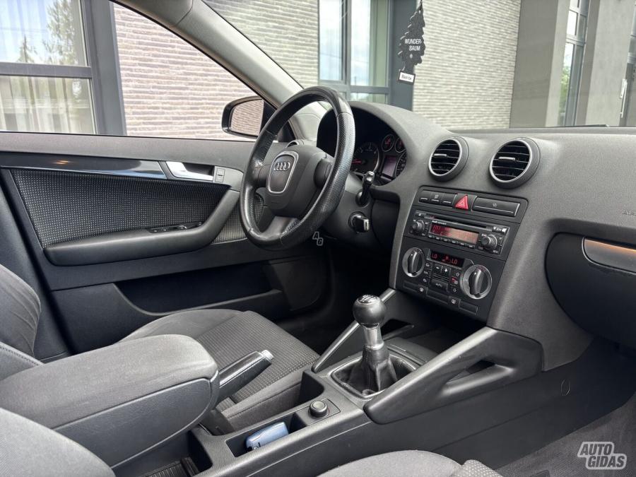 Black Audi A3 2007 in Kaunas, with an engine capacity of 1.90 L and mileage of 252 thousand km for 2350 €, photo 9 on AUTOMOTO.COM.LV