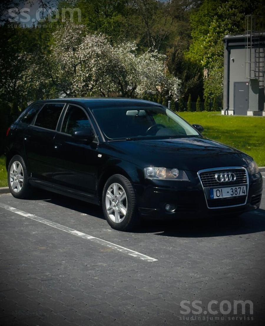 Black Audi A3 2007 in Riga, with an engine capacity of 1.80 L and mileage of 288 thousand km for 2950 €, photo 1 on AUTOMOTO.COM.LV