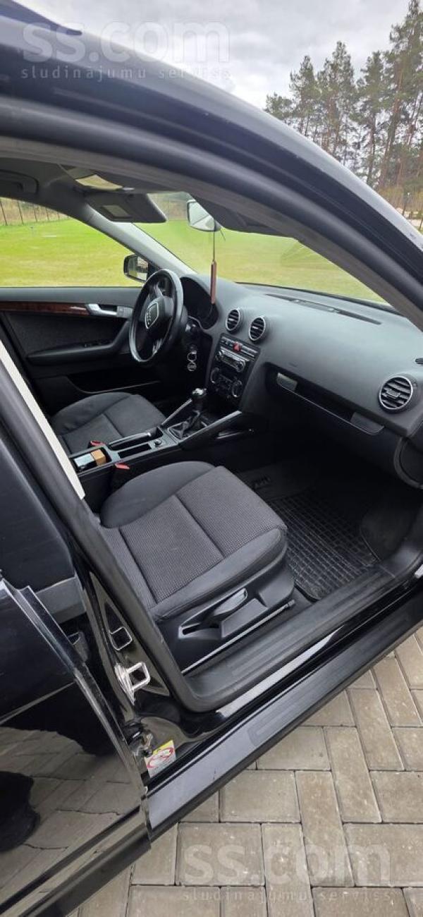 Black Audi A3 2007 in Jekabpils, with an engine capacity of 1.90 L and mileage of 473 thousand km for 2600 €, photo 8 on AUTOMOTO.COM.LV