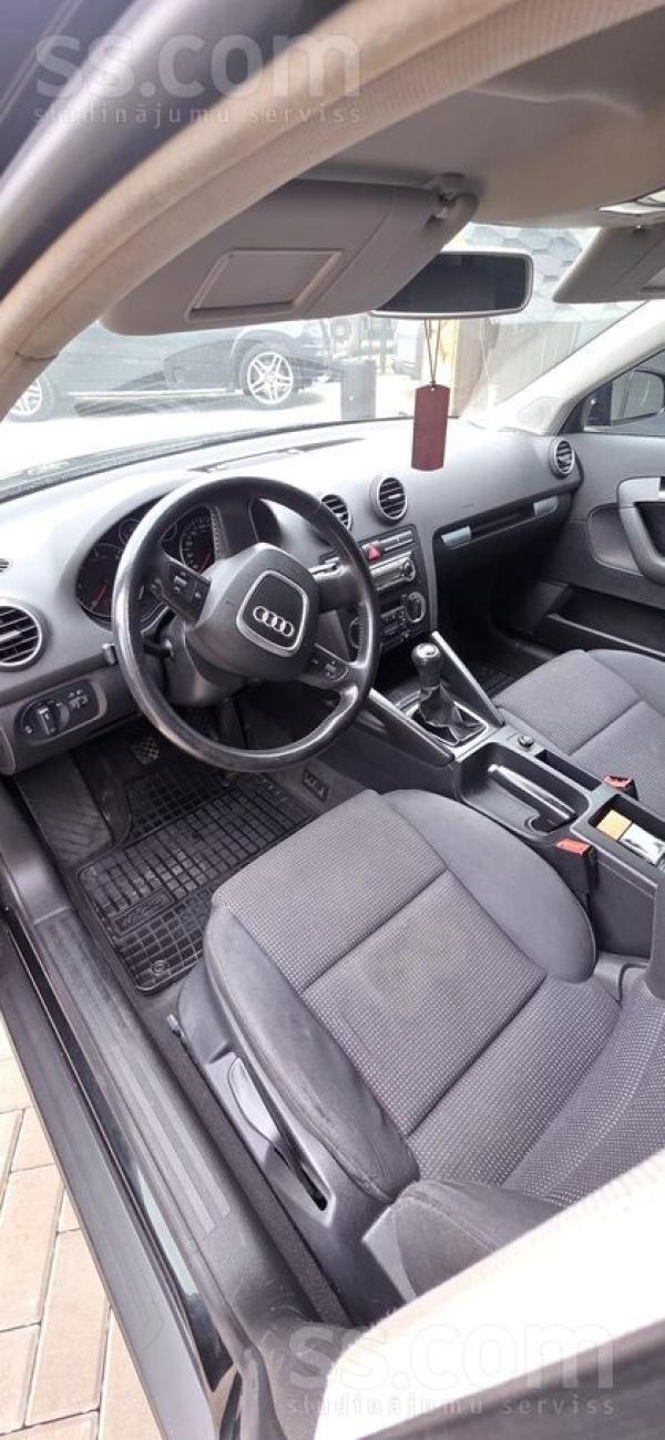 Black Audi A3 2007 in Jekabpils, with an engine capacity of 1.90 L and mileage of 473 thousand km for 2600 €, photo 6 on AUTOMOTO.COM.LV