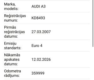 Melns Audi A3 2007 Rīga, ar dzinēja tilpumu 1.90 L un nobraukumu 360 tūkst. km par 2490 €, foto 19 vietnē AUTOMOTO.COM.LV