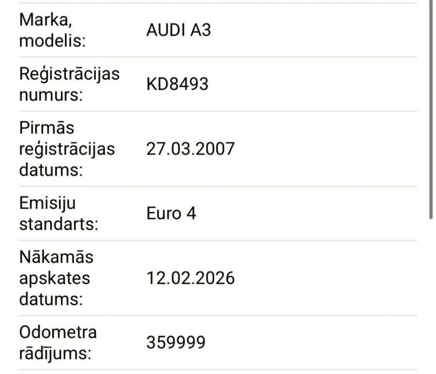 Melns Audi A3 2007 Rīga, ar dzinēja tilpumu 1.90 L un nobraukumu 360 tūkst. km par 2490 €, foto 19 vietnē AUTOMOTO.COM.LV