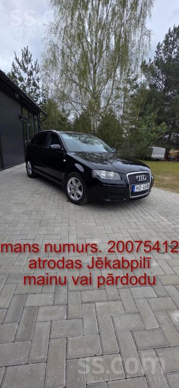 Melns Audi A3 2007 Jēkabpils, ar dzinēja tilpumu 1.90 L un nobraukumu 473 tūkst. km par 2600 €, foto 1 vietnē AUTOMOTO.COM.LV