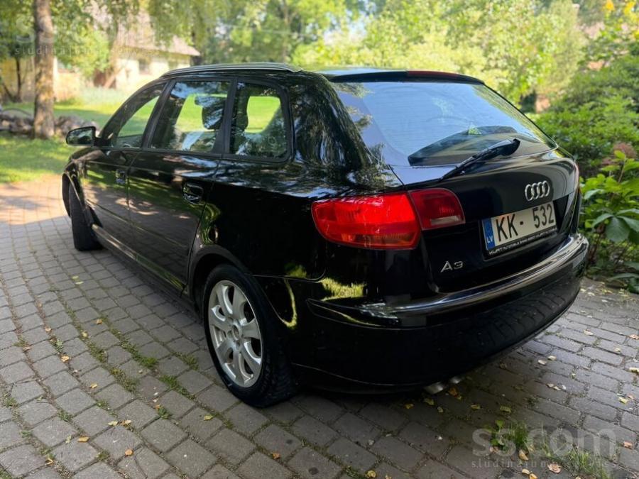 Black Audi A3 2007 in Riga, with an engine capacity of 2.00 L and mileage of 379 thousand km for 1850 €, photo 6 on AUTOMOTO.COM.LV