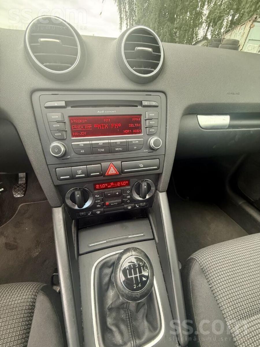 Black Audi A3 2007 in Riga, with an engine capacity of 1.90 L and mileage of 0 thousand km for 2990 €, photo 10 on AUTOMOTO.COM.LV