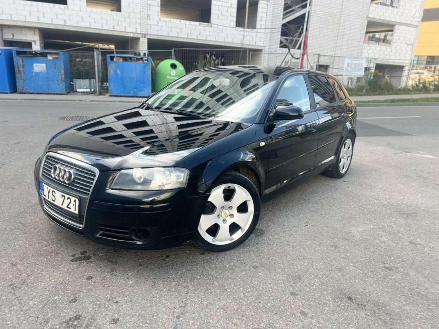Black Audi A3 2007 in Vilnius, with an engine capacity of 1.97 L and mileage of 341 thousand km for 2300 €, photo 1 on AUTOMOTO.COM.LV
