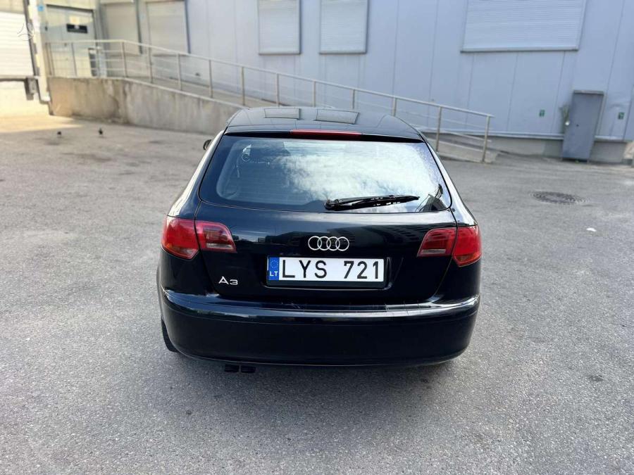Black Audi A3 2007 in Vilnius, with an engine capacity of 1.97 L and mileage of 341 thousand km for 2300 €, photo 7 on AUTOMOTO.COM.LV