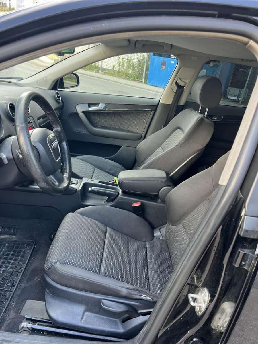Black Audi A3 2007 in Vilnius, with an engine capacity of 1.97 L and mileage of 341 thousand km for 2300 €, photo 12 on AUTOMOTO.COM.LV