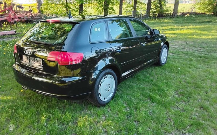 Black Audi A3 2007 in Marijampole, with an engine capacity of 1.90 L and mileage of 259 thousand km for 2500 €, photo 7 on AUTOMOTO.COM.LV