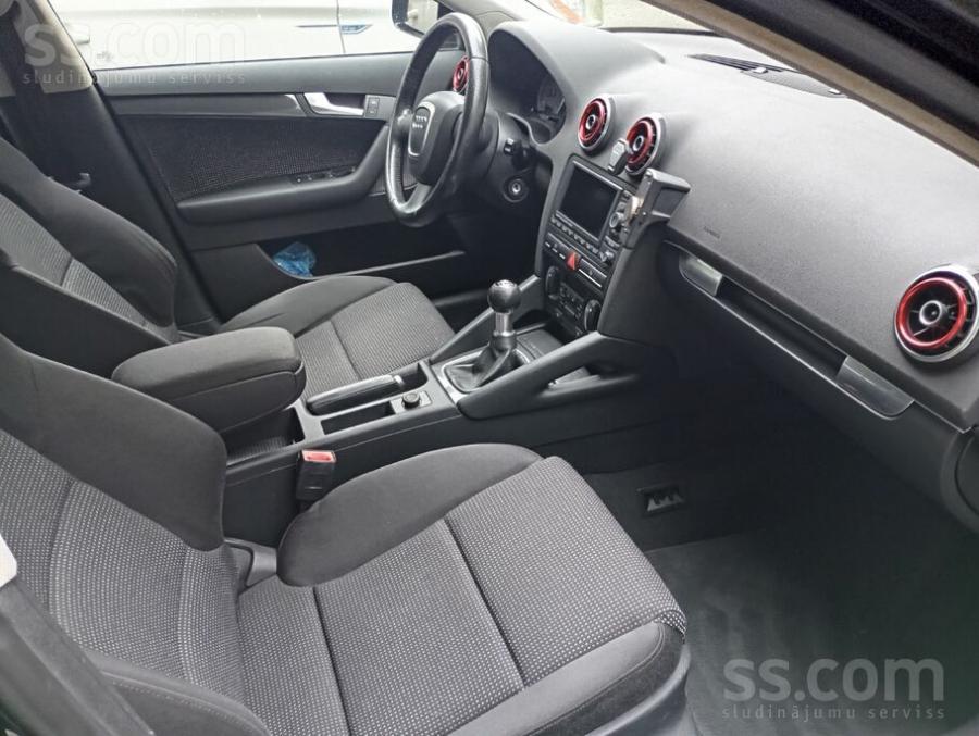 Black Audi A3 2007 in Riga, with an engine capacity of 2.00 L and mileage of 275 thousand km for 3550 €, photo 12 on AUTOMOTO.COM.LV