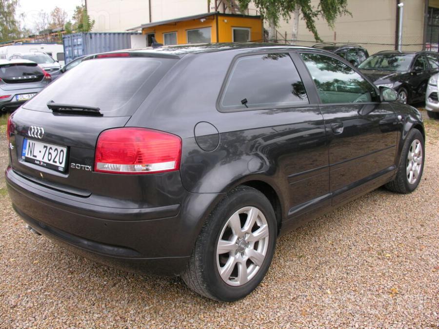 Black Audi A3 2007 in Riga, with an engine capacity of 2.00 L and mileage of 0 thousand km for 2950 €, photo 4 on AUTOMOTO.COM.LV