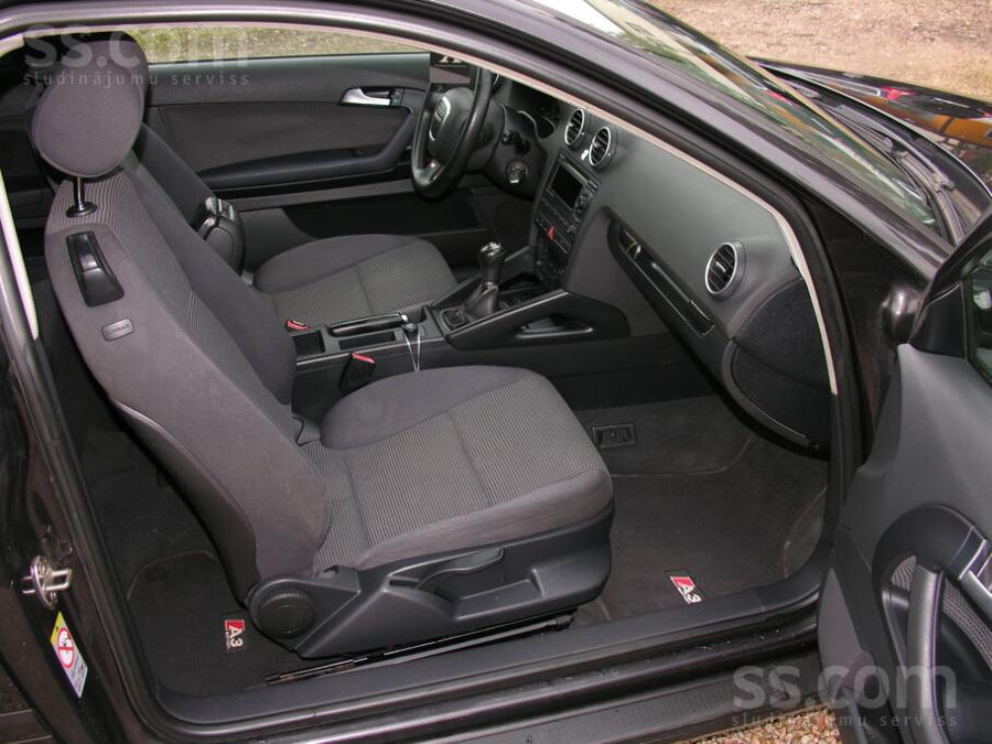 Black Audi A3 2007 in Riga, with an engine capacity of 2.00 L and mileage of 0 thousand km for 2950 €, photo 7 on AUTOMOTO.COM.LV